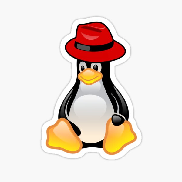 "Linux Tux in Red Hat" Sticker for Sale by Indite | Redbubble