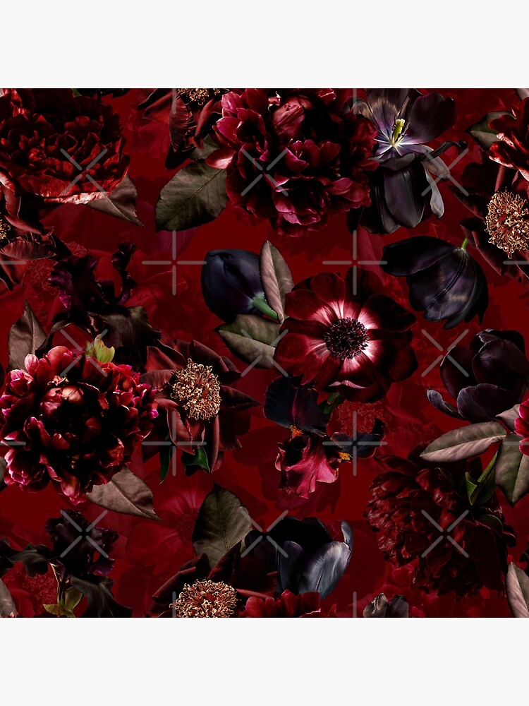 "Dark Red Midnight Roses " Poster for Sale by UtArt | Redbubble