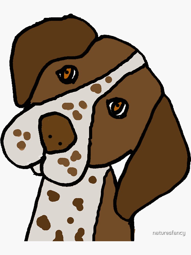 "Funny German Shorthaired Pointer Dog Face" Sticker by naturesfancy ...