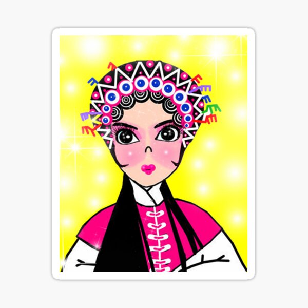 "Chinese opera " Sticker for Sale by shirleycutecard | Redbubble