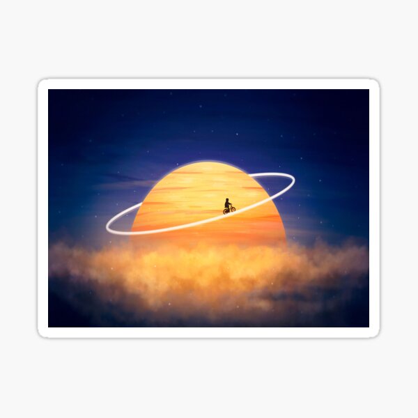 "Silhouette Planet Orbit" Sticker for Sale by GinnyWhinny | Redbubble