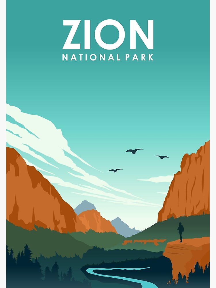 Zion National Park Utah Travel Poster Premium Matte Vertical Poster ...