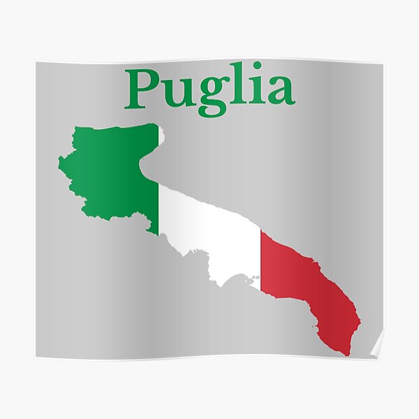 "Apulia Map , Italy, Italian Region." Poster for Sale by marosharaf ...