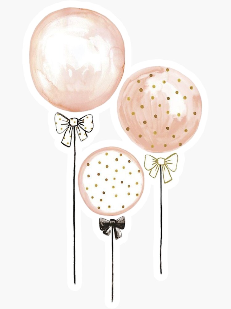 "Pink balloons" Sticker for Sale by arwen46 | Redbubble