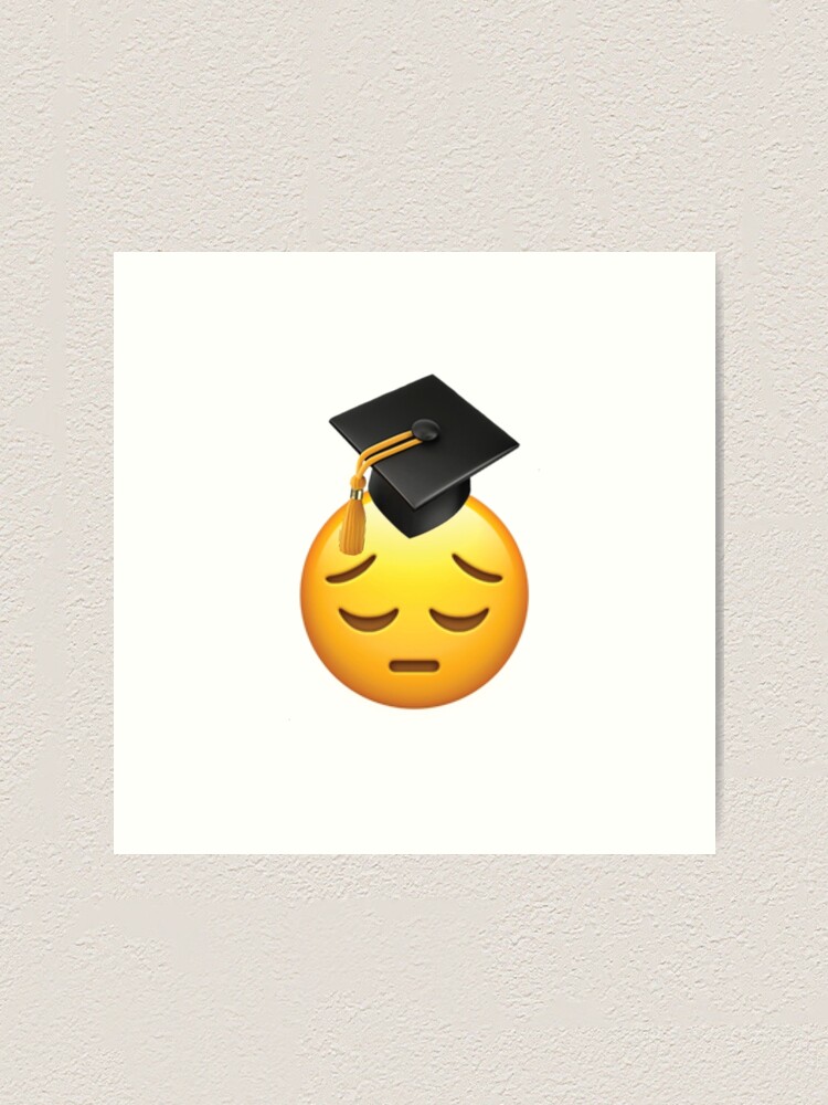 "Graduation Emoji – Sad Face" Art Print by hannahjpy | Redbubble