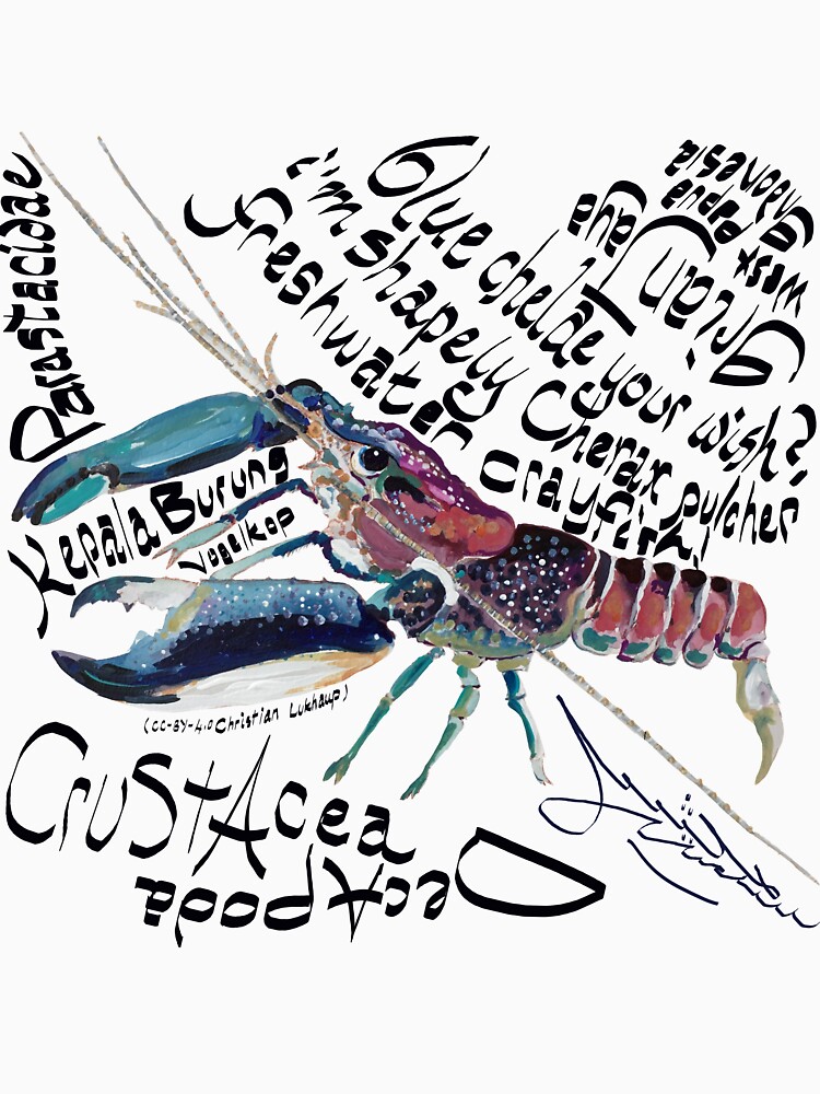 "Cherax pulcher, freshwater crayfish" T-shirt by michdevilish ...