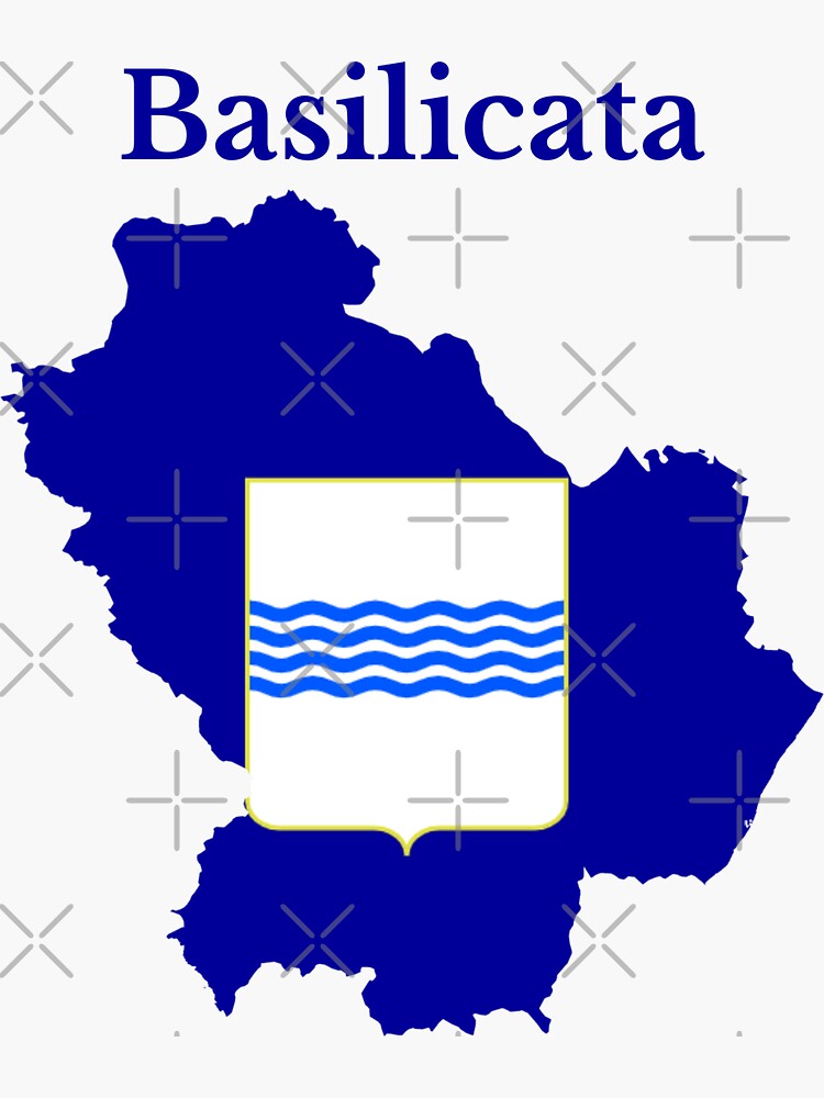 "Basilicata Map Flag, Italy, Italian Region." Sticker for Sale by ...