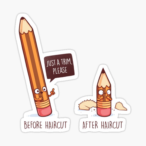 "Before After Haircut" Sticker for Sale by Naolito | Redbubble