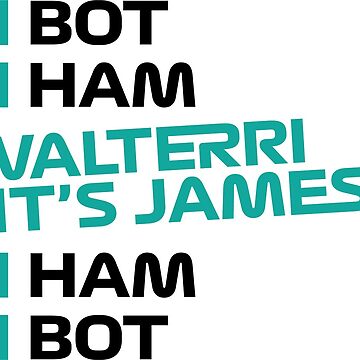 "Valterri It's James" Sticker for Sale by fe2kak | Redbubble