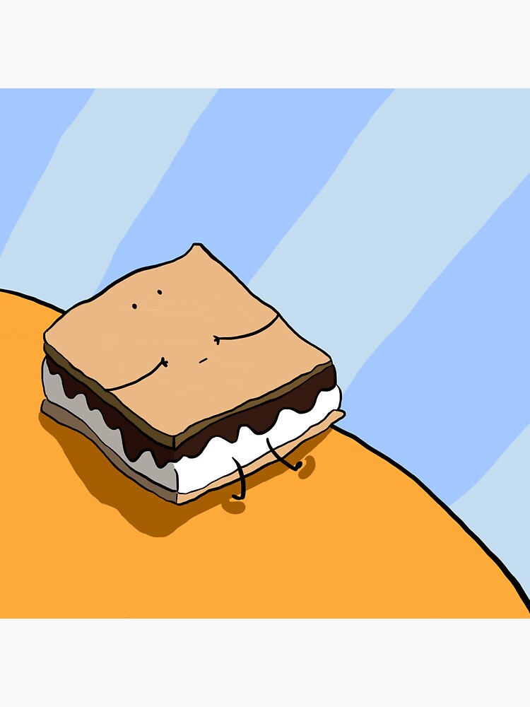 "Smore is tanning - Full" Sticker for Sale by Dessert-comics | Redbubble