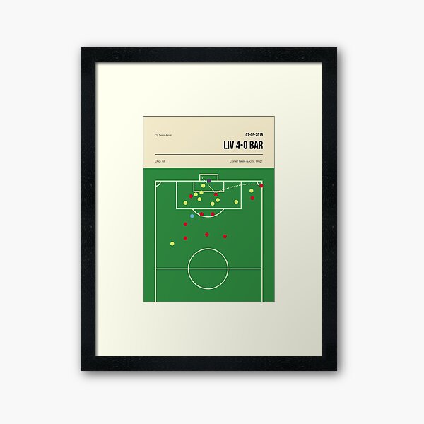 "Liverpool Corner Against Barcelona 4-0 CL Semi Final" Framed Art Print ...