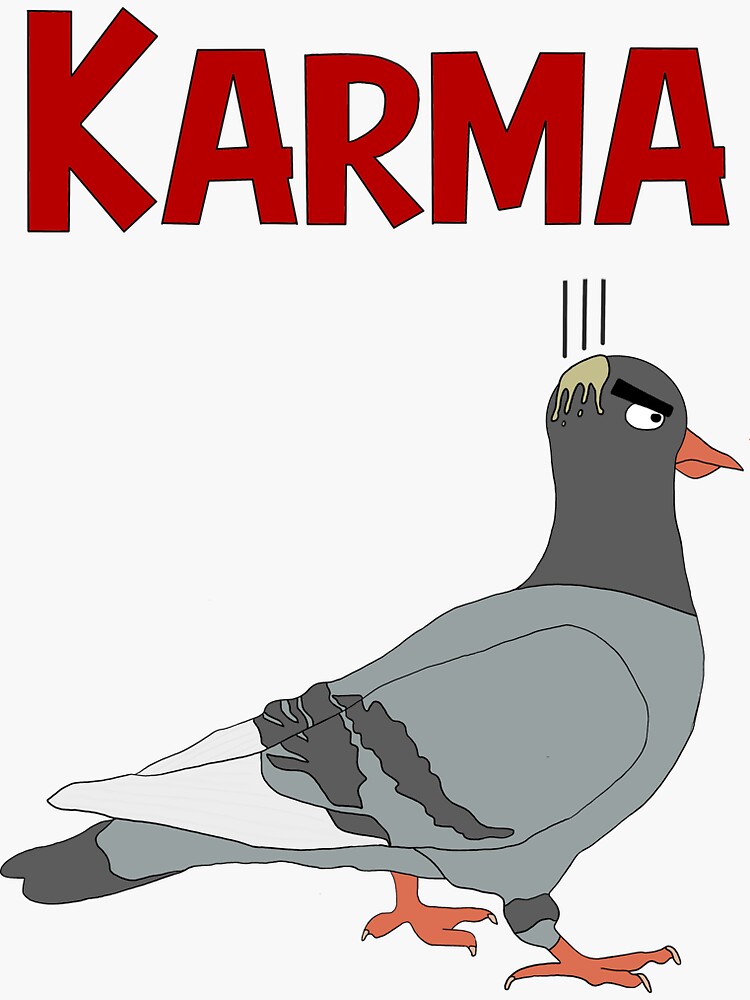 "Karma Pigeon" Sticker for Sale by LesSketches | Redbubble