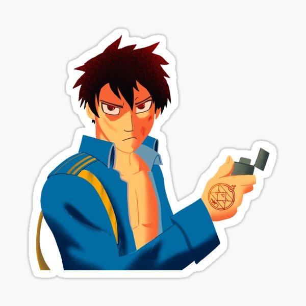 "Roy Mustang FMAB" Sticker for Sale by LeahDraws | Redbubble