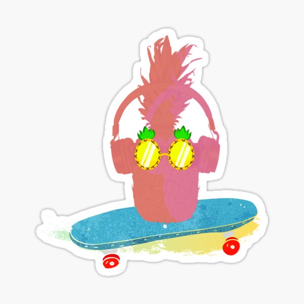 "Pineapple skater boy" Sticker for Sale by ChartGifts | Redbubble