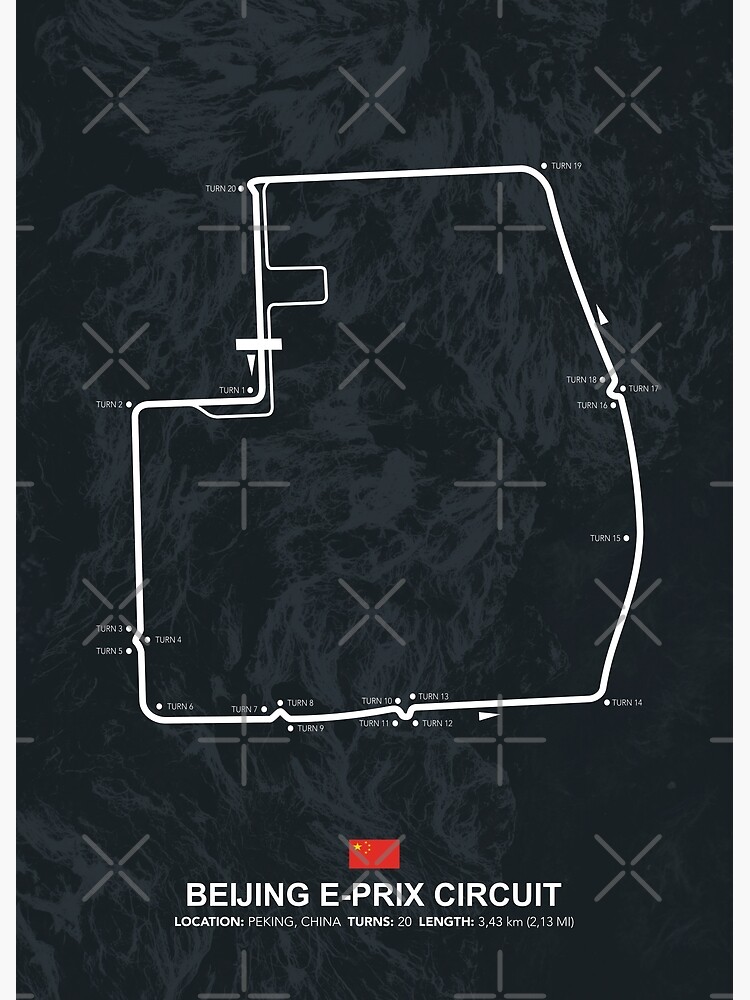 Lámina fotográfica «Circuito E Prix de Beijing - Mapa del hipódromo» de ...