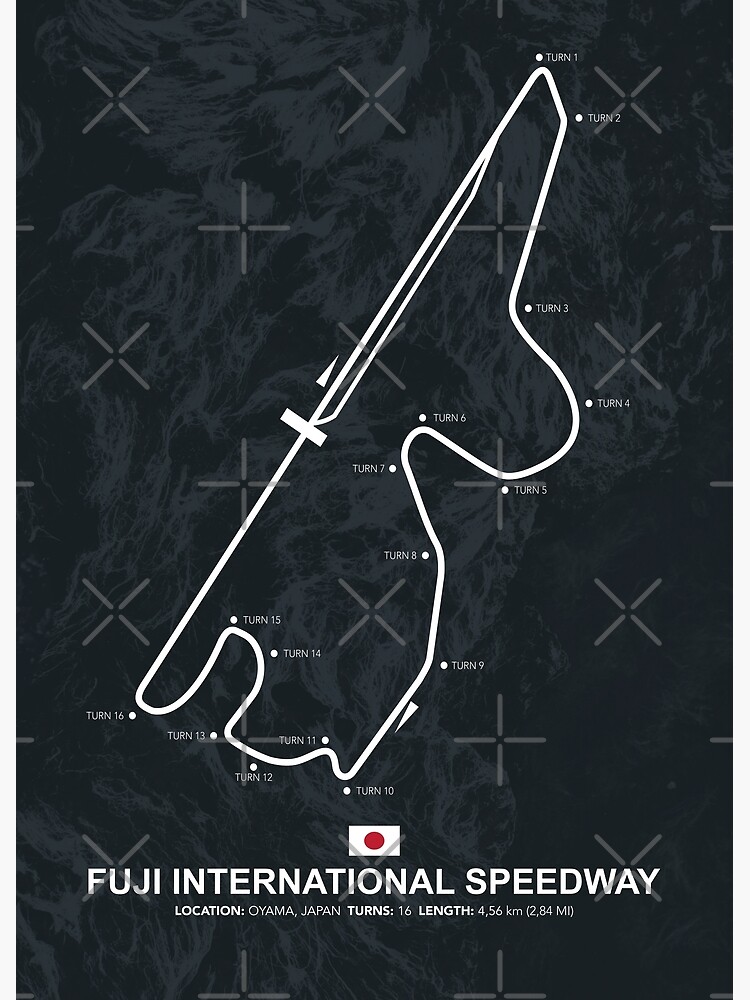 "Fuji International Speedway - Racetrack Map" Poster by Mapstars ...