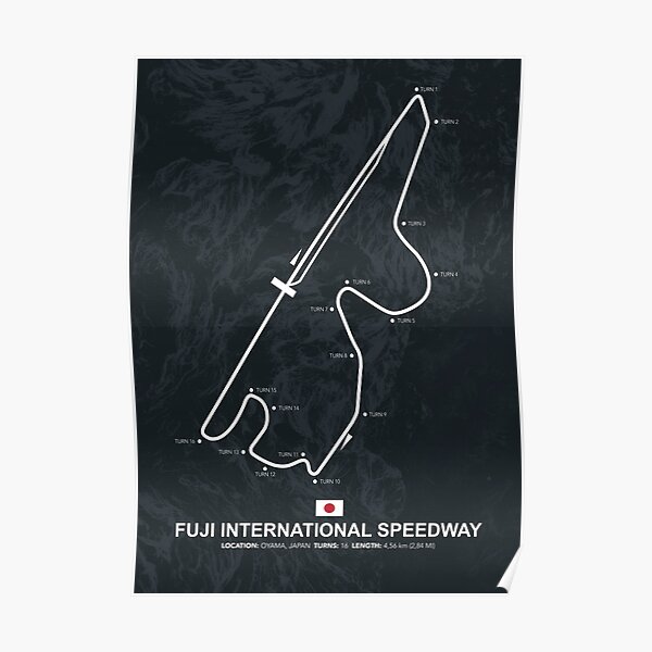 "Fuji International Speedway - Racetrack Map" Poster for Sale by ...