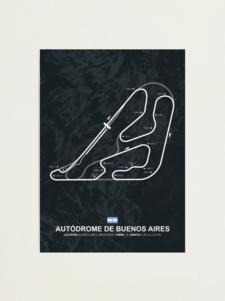 Lámina fotográfica «Autódromo de Buenos Aires - Mapa del hipódromo» de ...