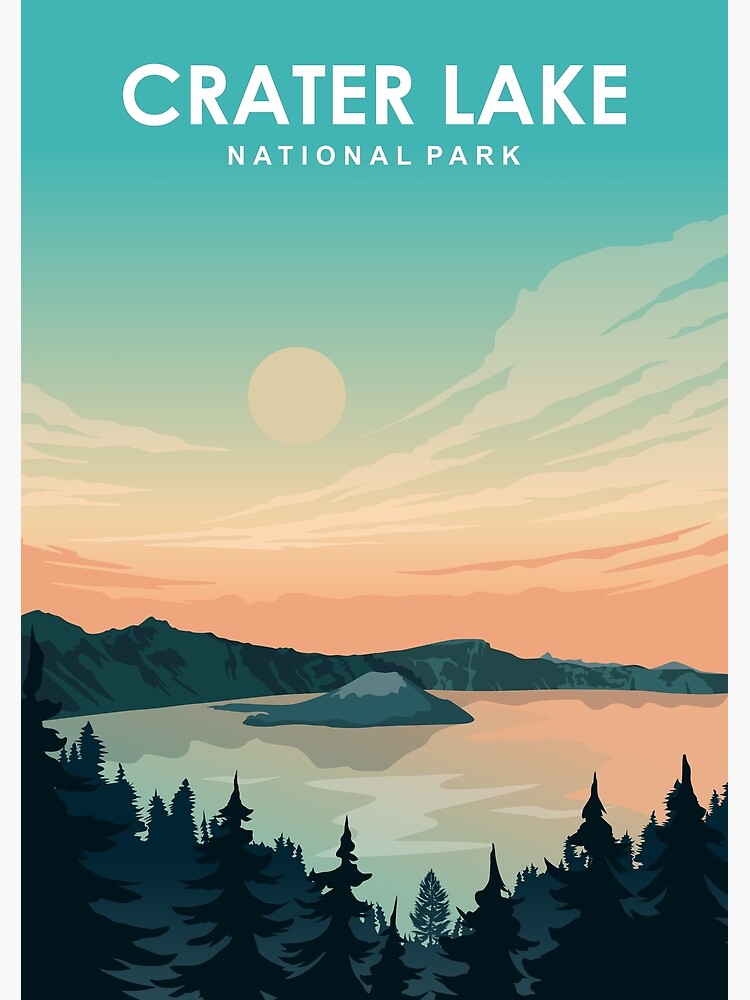 "Crater Lake National Park Travel Poster" Art Print for Sale by ...