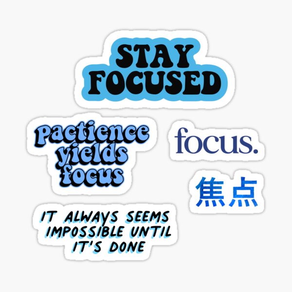 "blue stay focused motivation pack" Sticker for Sale by summerpositif ...