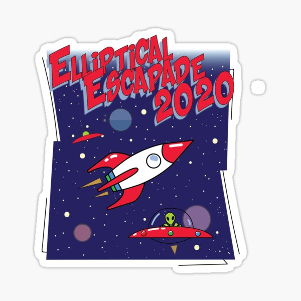 "Elliptical Escapade 2020 Graphic" Sticker for Sale by ethandep | Redbubble