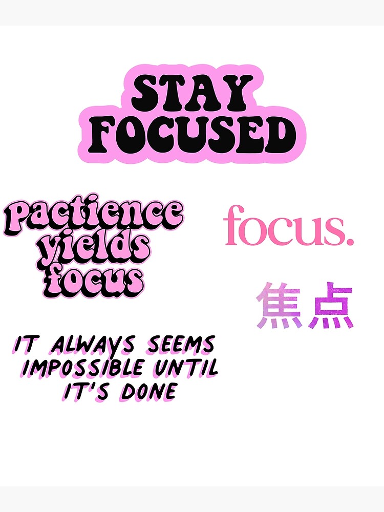 "pink focus work sticker pack" Poster for Sale by summerpositif | Redbubble