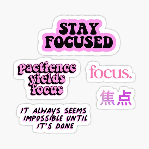 "pink focus work sticker pack" Sticker for Sale by summerpositif ...