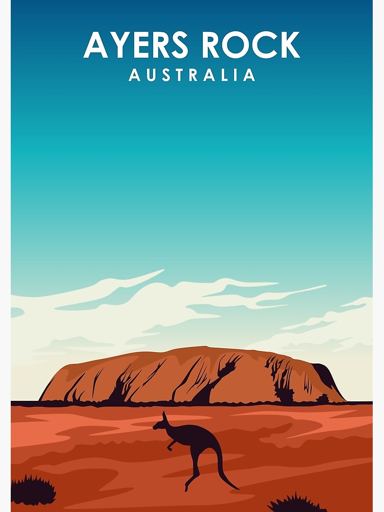 "Ayers Rock Uluru Australia Travel Poster" Poster for Sale by Jorn van Hezik | Redbubble