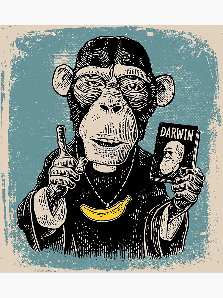 "Monkey Darwin" Poster for Sale by blegor | Redbubble