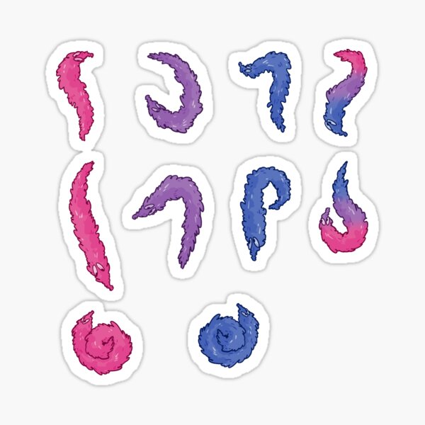 "Bi but it’s Worm on a string" Sticker by Fish-Pebbles | Redbubble