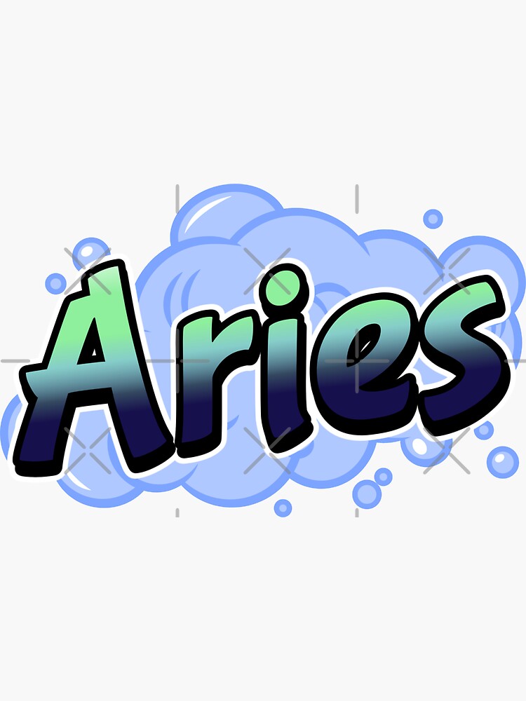 Pegatina «Burbujas Aries-graffiti signo del zodíaco- astrología-signos ...