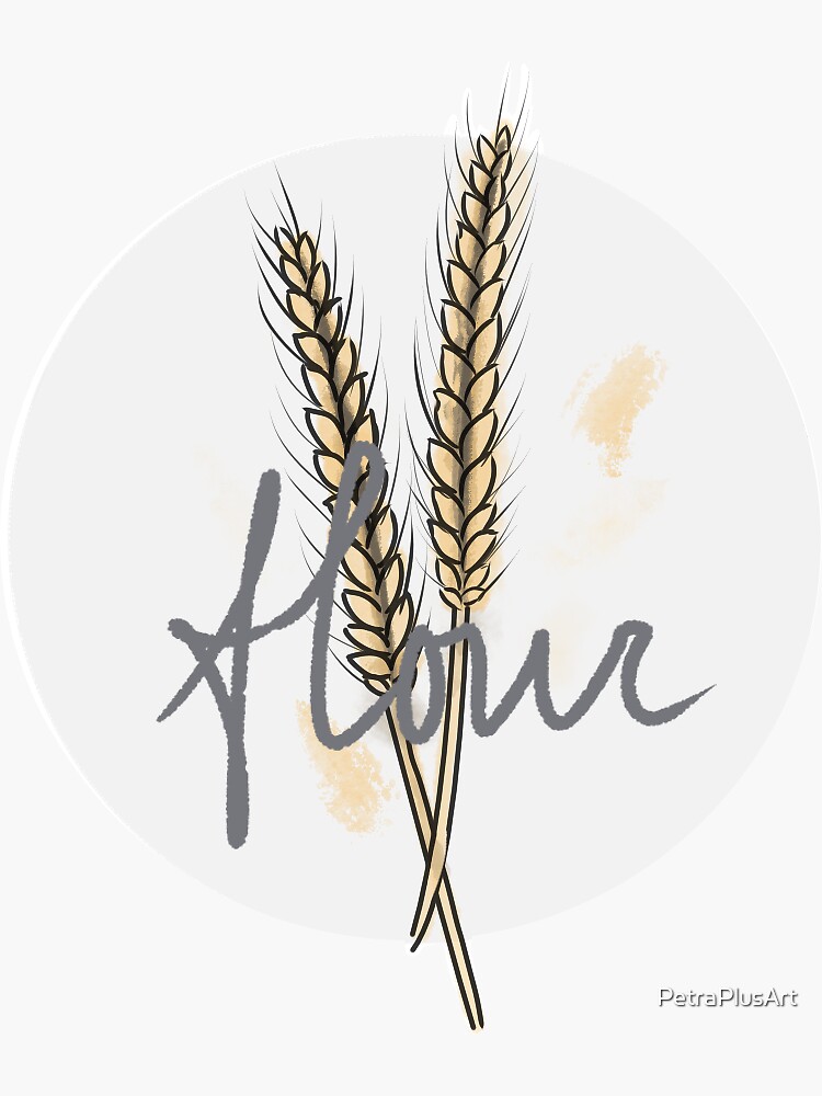 "Wheat Flour Label" Sticker for Sale by PetraPlusArt | Redbubble