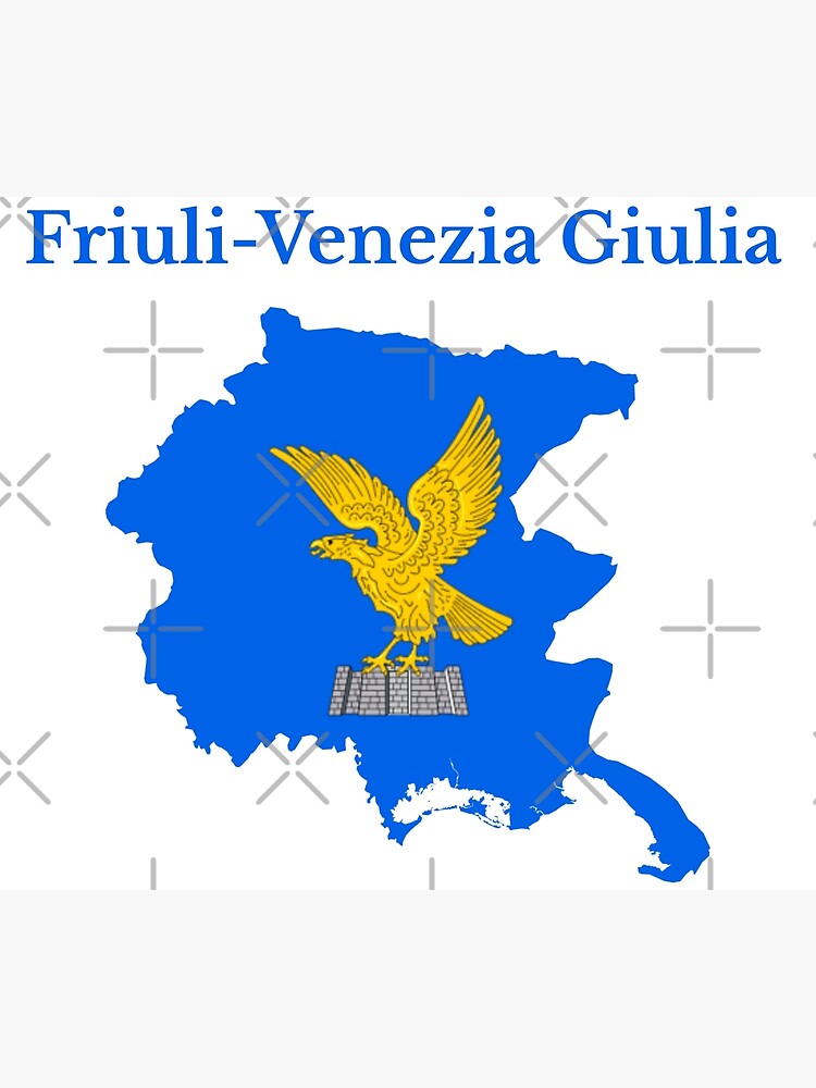 Lámina fotográfica «Bandera de mapa de Friuli Venezia Giulia, Italia ...