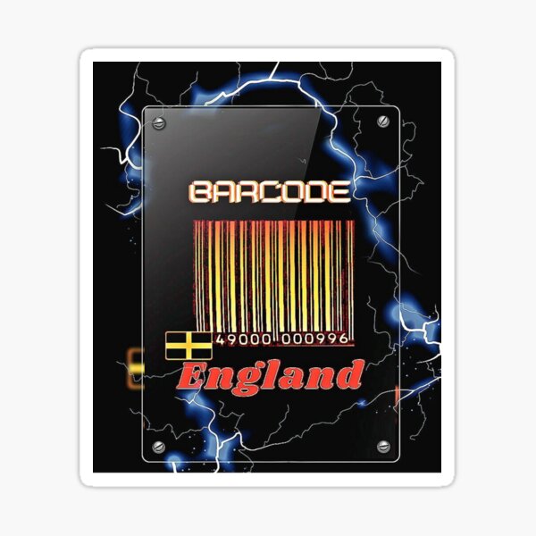 "Barcode England" Sticker for Sale by SmileBuddesigns | Redbubble