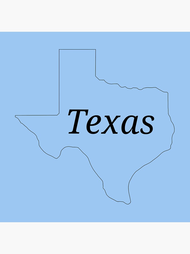 "Texas state outline with text" Sticker for Sale by creativenweird ...