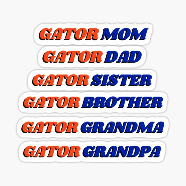 "Gator Family Members " Sticker for Sale by Morgan Fox | Redbubble
