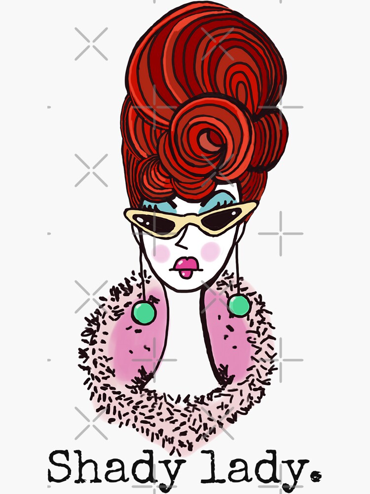 "Shady lady. " Sticker for Sale by spookybrill | Redbubble