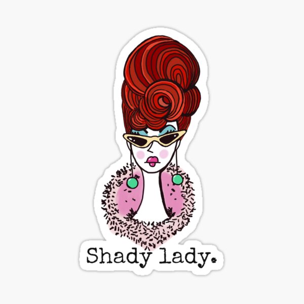 "Shady lady. " Sticker for Sale by spookybrill | Redbubble