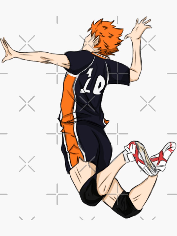 "Hinata Shoyo Jumping" Sticker by Sophprano | Redbubble