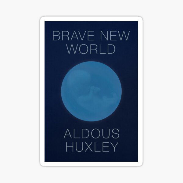 "Brave New World - Minimalist Book Cover Art" Sticker for Sale by ...