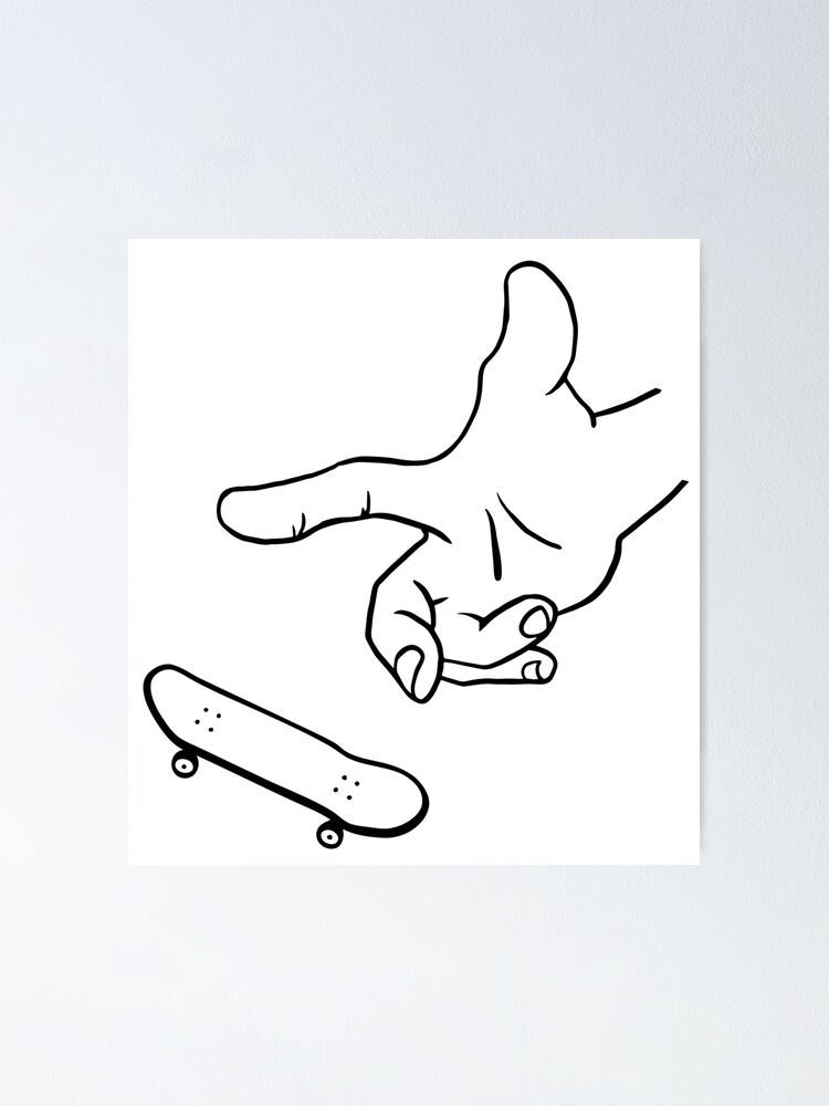 "Fingerboard 360 flip outline" Poster for Sale by jubinganga | Redbubble