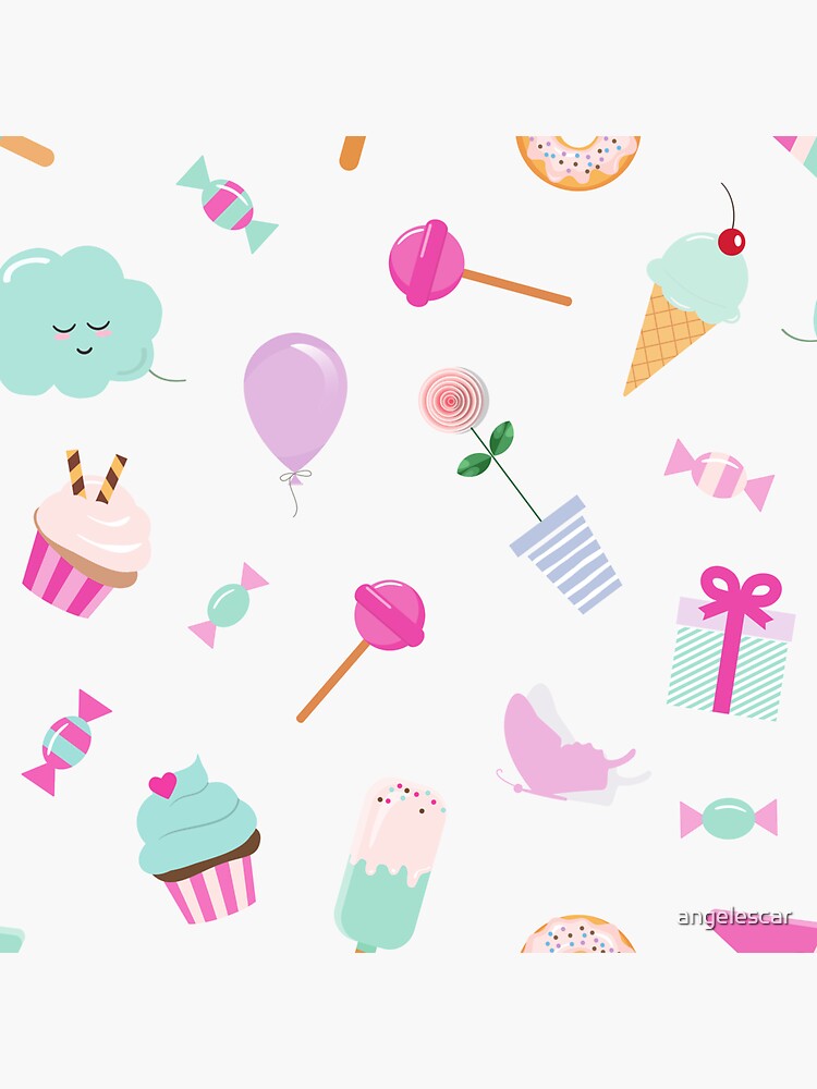 "COLORFUL SWEETS, TENDER SWEETS" Sticker for Sale by angelescar | Redbubble