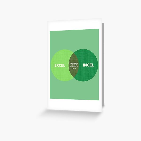 "Excel, Incel Venn Diagram" Greeting Card for Sale by melbournegirl ...