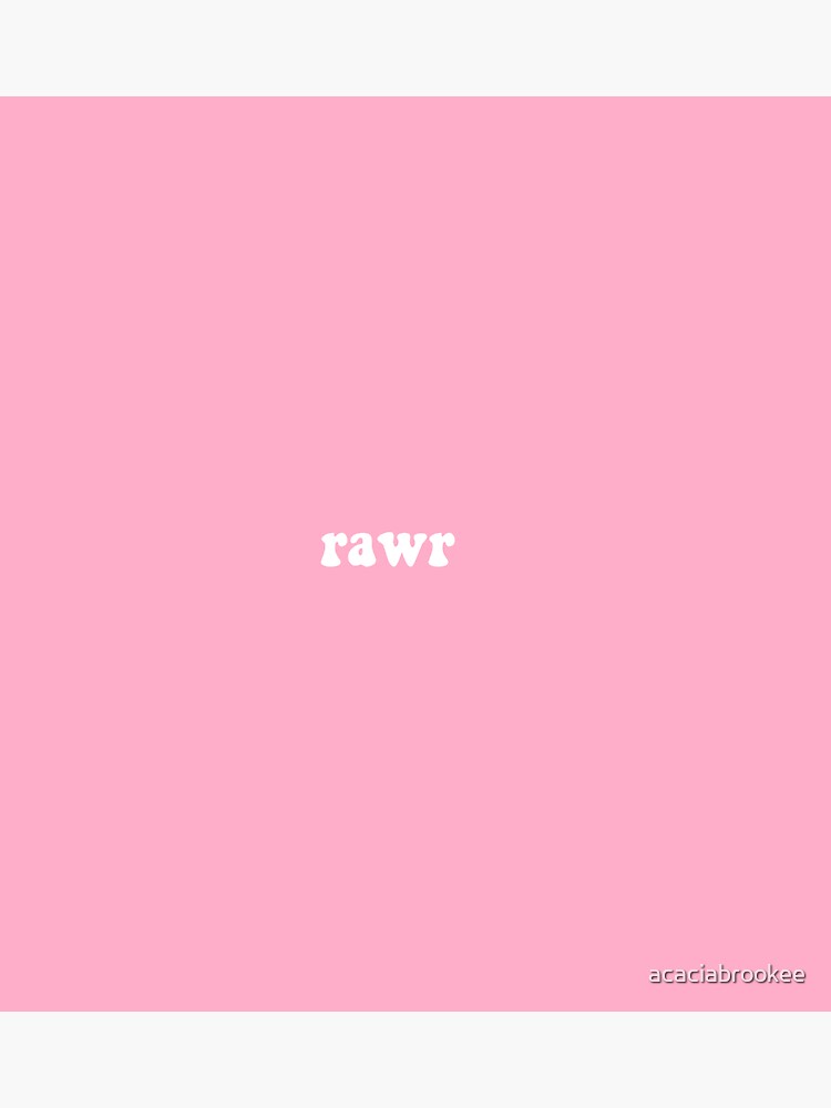 "rawr pink bubble letter " Sticker by acaciabrookee | Redbubble