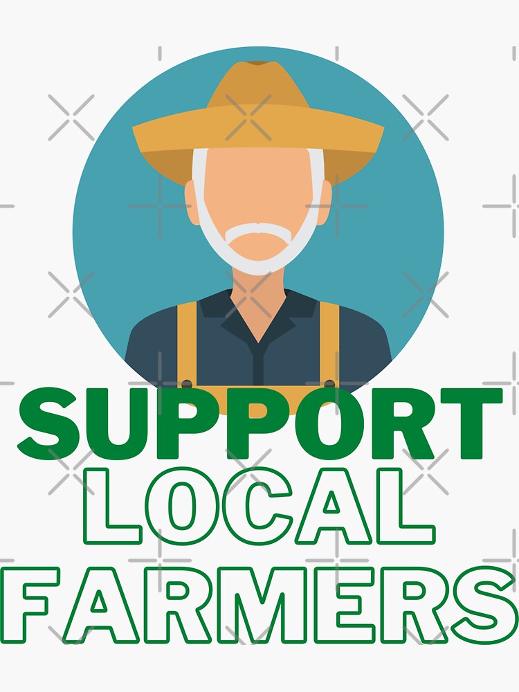 "Support Local Farmers" Sticker for Sale by Marcuswong | Redbubble