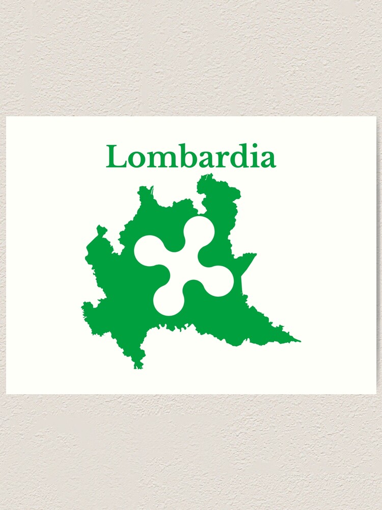 "Lombardy Map Flag, Italy, Italian Region." Art Print by marosharaf ...