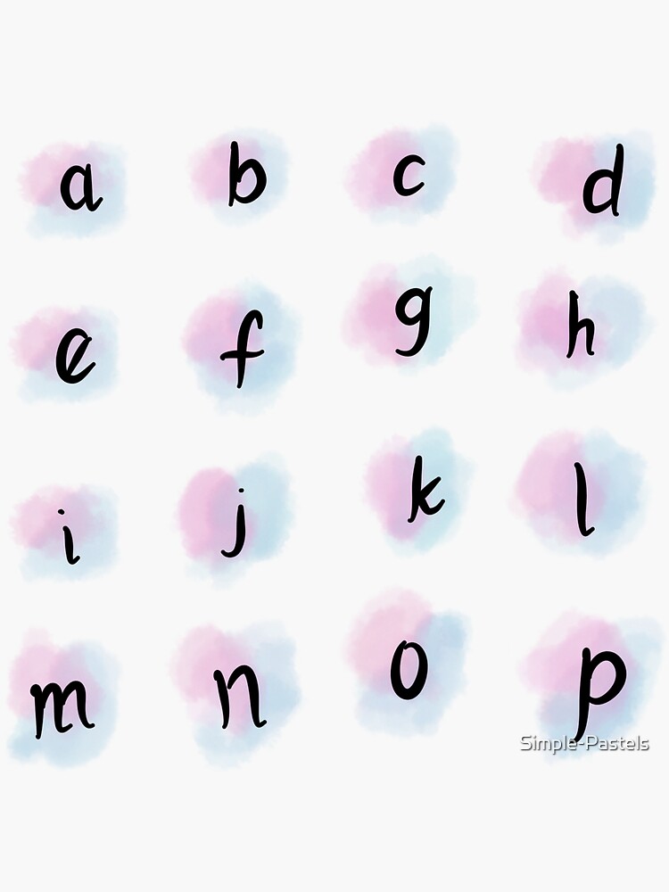 "Alphabets - Handwritten " Sticker by Simple-Pastels | Redbubble