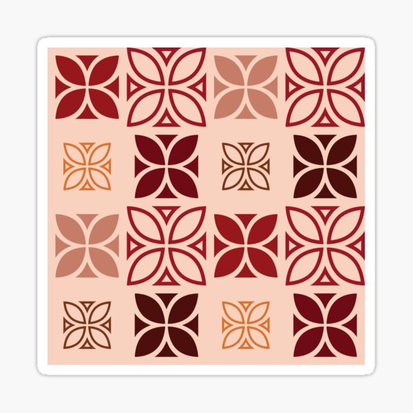 "Pasifika Nonu 4 Pattern - Red" Sticker for Sale by lolomastudio ...