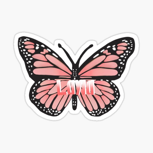 "Layla pink butterfly " Sticker by ArtbyAnkitha | Redbubble