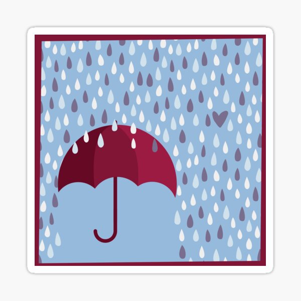 "Rainy Day Hidden Heart" Sticker for Sale by HelloGrackle | Redbubble